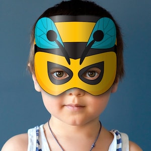 Bee Mask Printable, Paper DIY for Kids and Adults. PDF Template ...