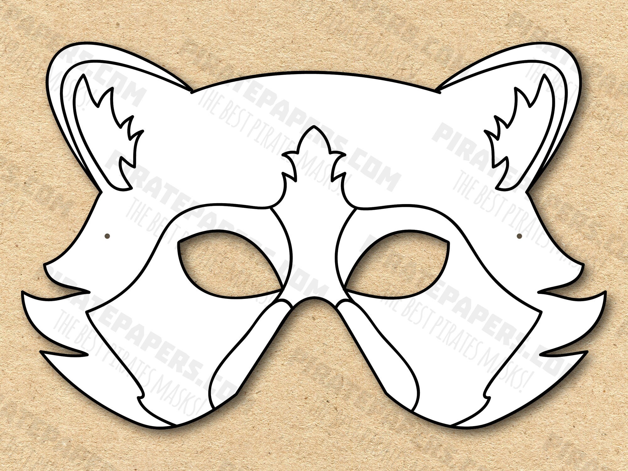Raccoon Mask Printable Coloring, Paper DIY for Kids and Adults. PDF ...