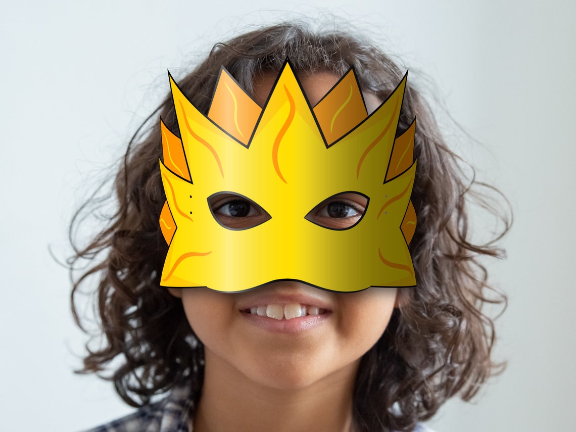 Sun Mask Printable, Paper DIY for Kids and Adults. PDF Template ...