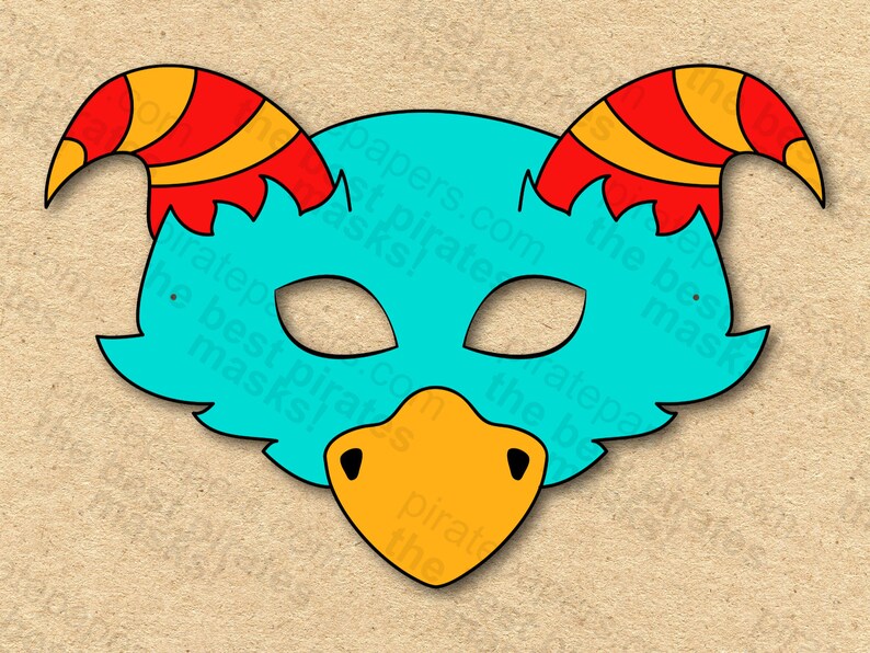 Monster 4 Masks Printable Color Coloring Paper DIY for - Etsy