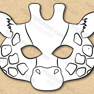 African Animals Masks Printable Coloring, Elephant, Giraffe, Hippo ...