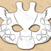 African Animals 2 Masks Printable Coloring, Rhino, Buffalo, Crocodile ...