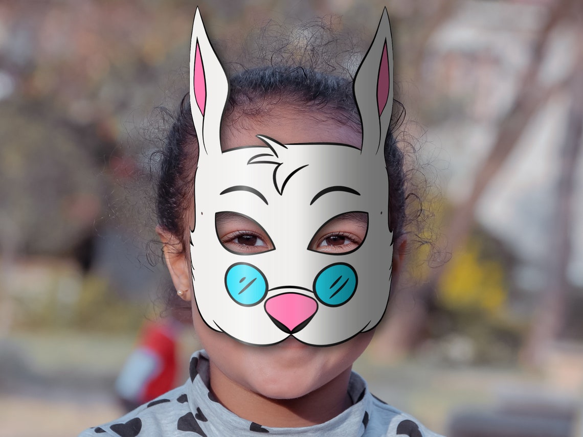White Rabbit Mask Printable alice in Wonderland, Paper DIY for Kids and ...