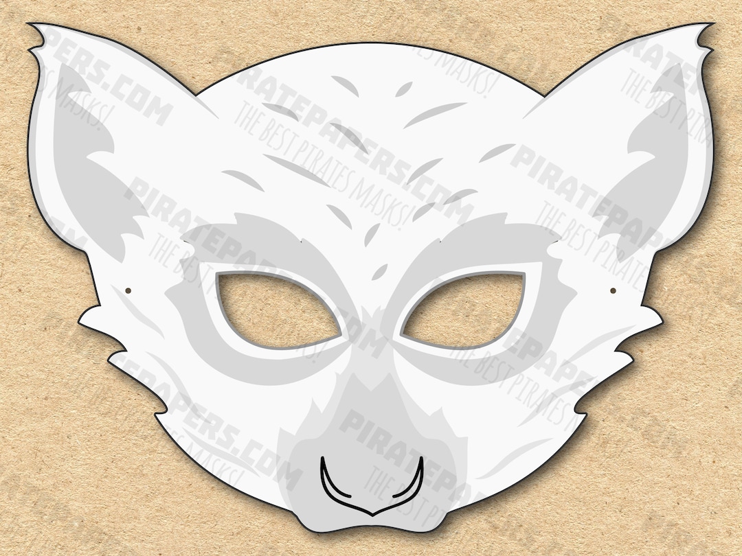Lemur Mask Printable Coloring, Paper DIY for Kids and Adults. PDF ...