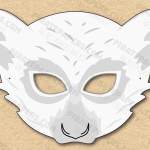 Jungle Animals 2 Masks Printable Coloring, Lemur, Hyena, Antelope ...