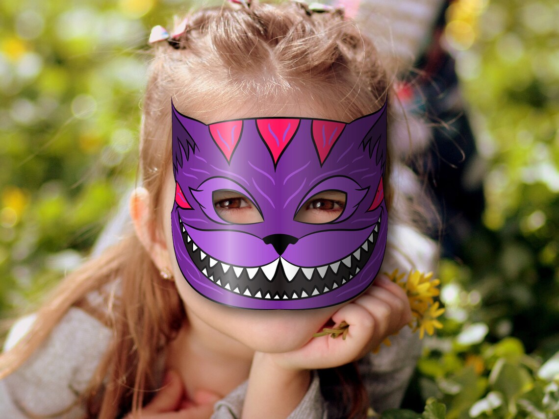 Alice in Wonderland Masks Printable, Alice, White Rabbit, Cheshire Cat ...
