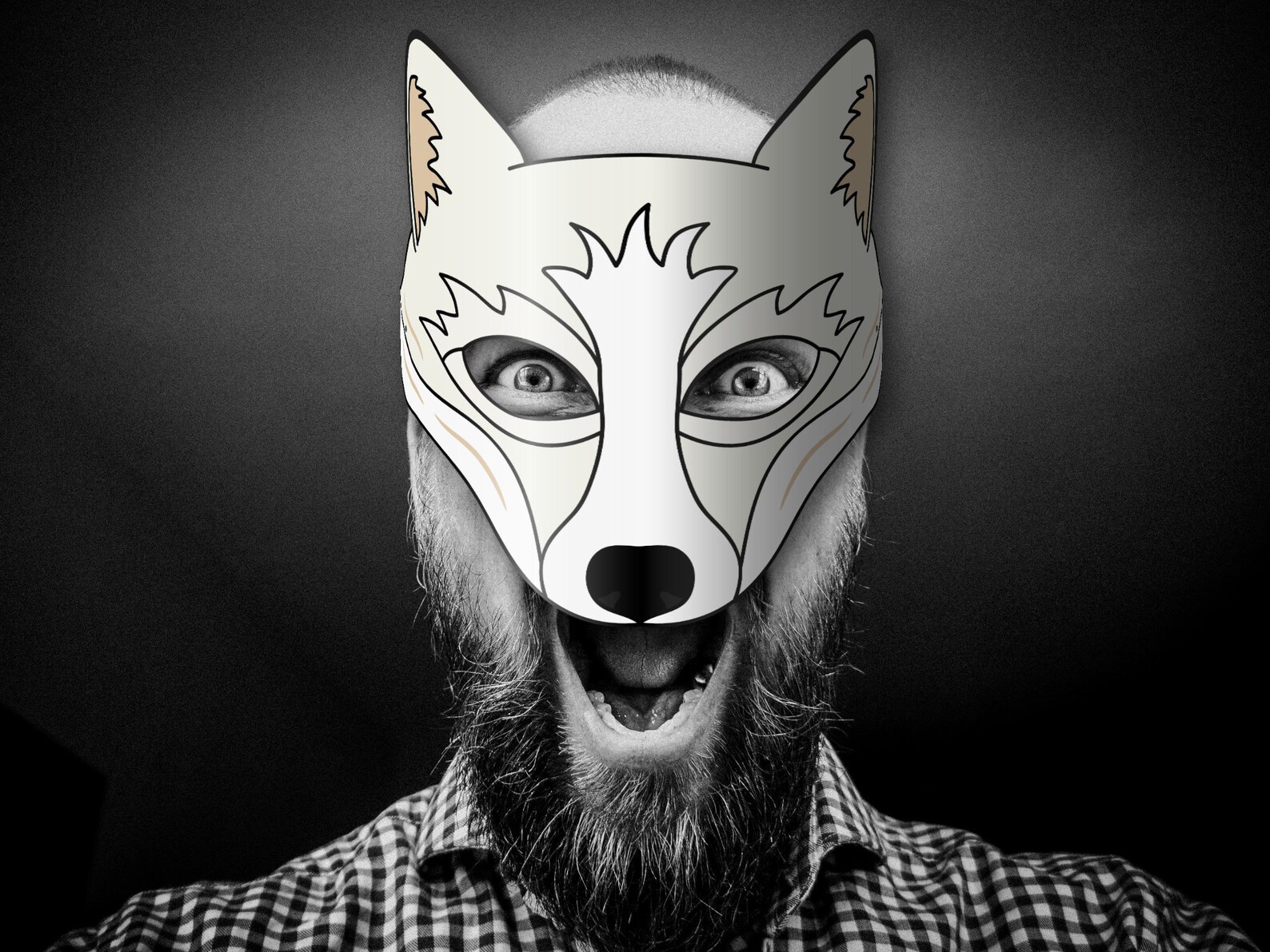 White Fox Mask Printable Paper DIY for Kids and Adults. PDF - Etsy