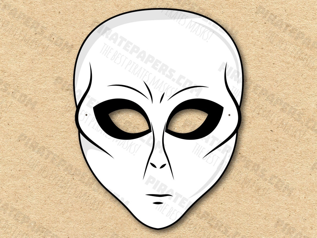 Alien Mask Printable Coloring, Paper DIY for Kids and Adults. PDF ...