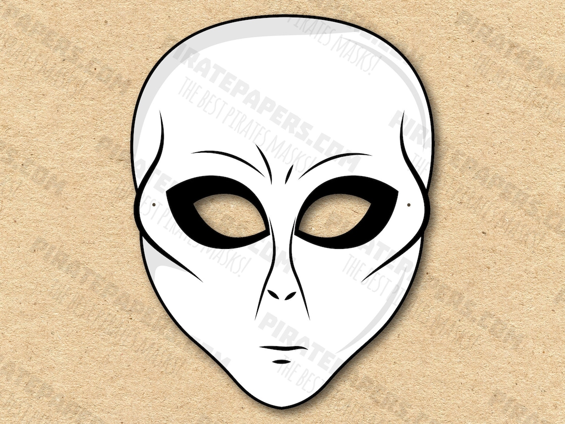 Alien Mask Printable Coloring, Paper DIY for Kids and Adults. PDF ...