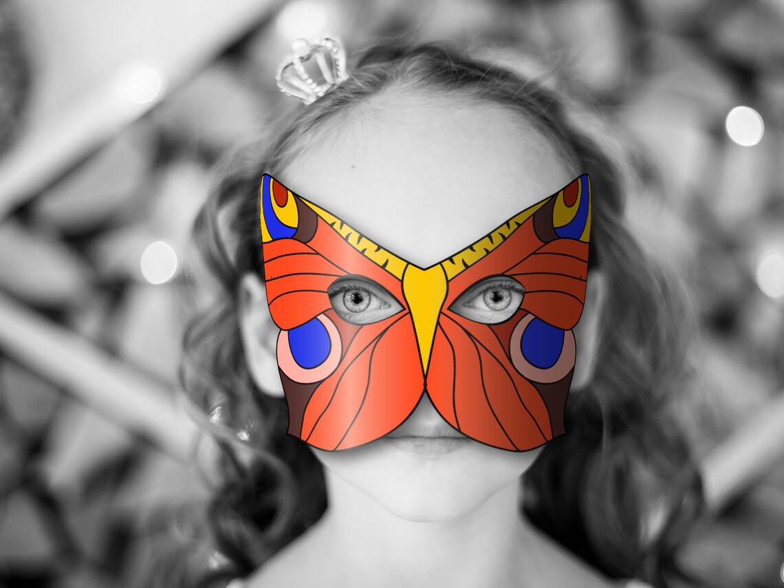 Butterfly Mask Printable Peacock Paper DIY for Kids and - Etsy