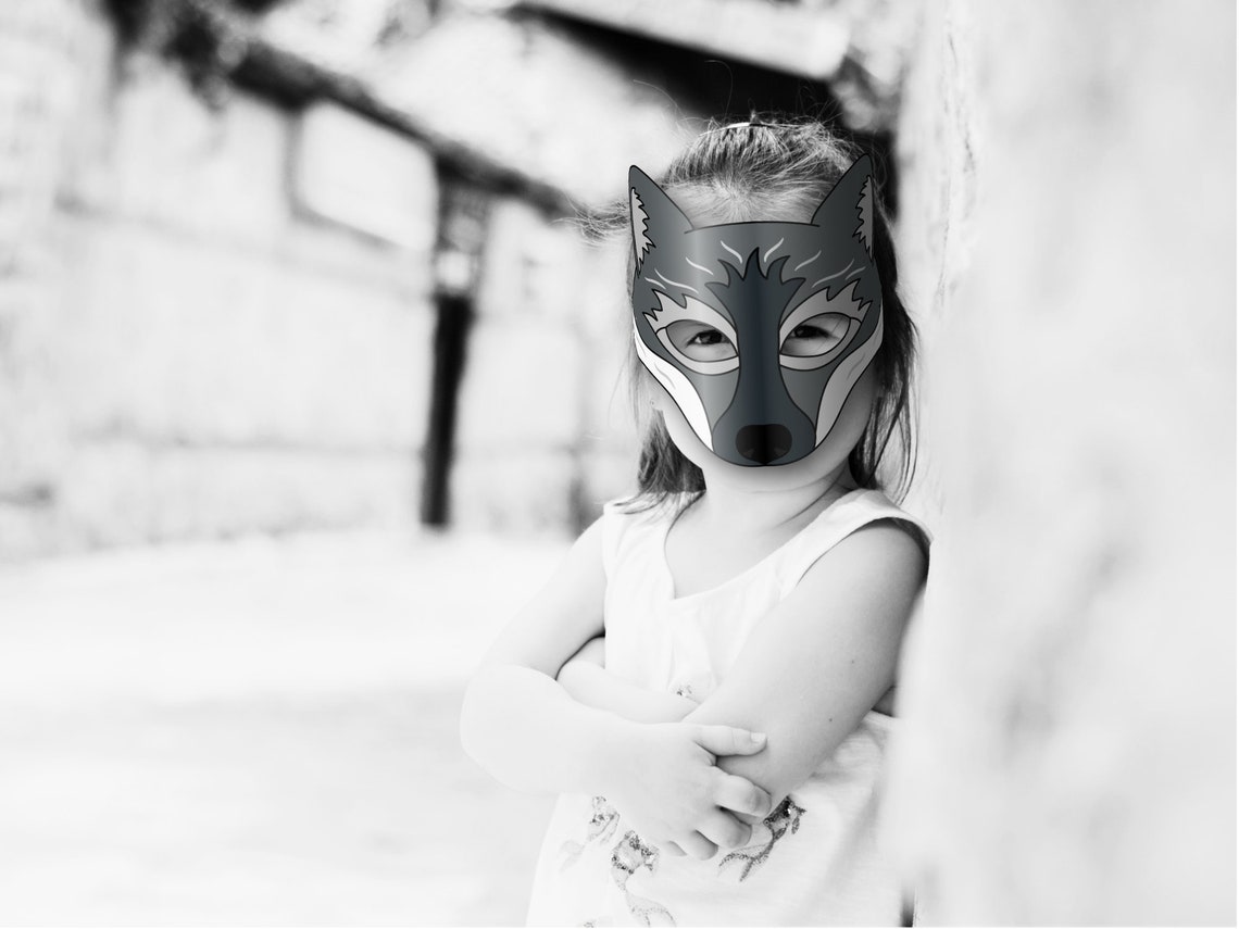 Gray Fox Mask Printable Paper DIY for Kids and Adults. PDF - Etsy