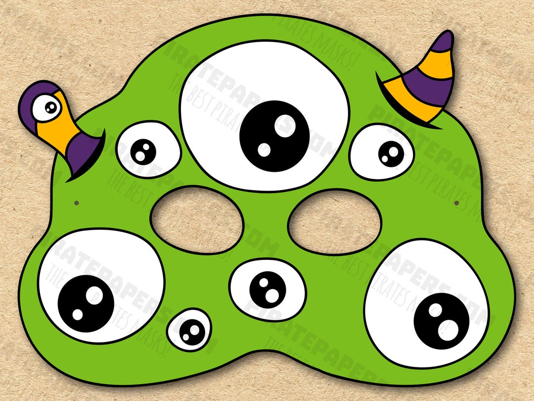 Monster #6 Mask Printable, Paper DIY for Kids and Adults. PDF Template ...