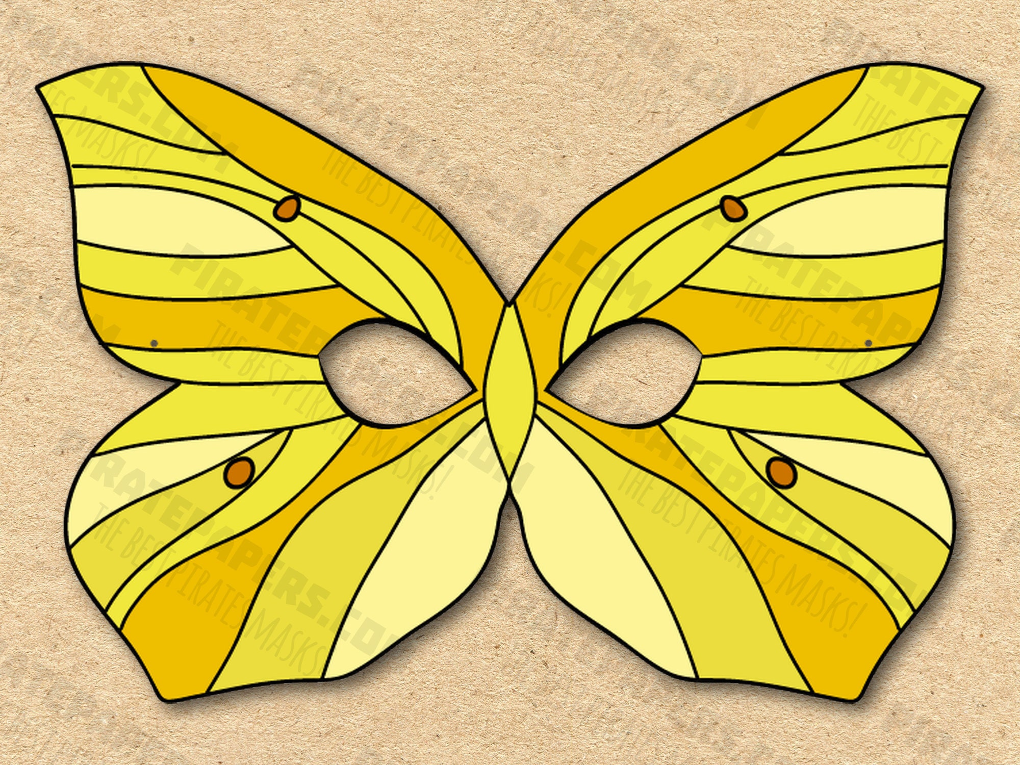 Butterfly Mask Printable Brimstone, Paper DIY for Kids and Adults. PDF ...