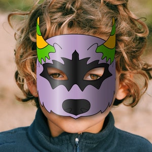 Monster #7 Mask Printable, Paper DIY for Kids and Adults. PDF Template ...