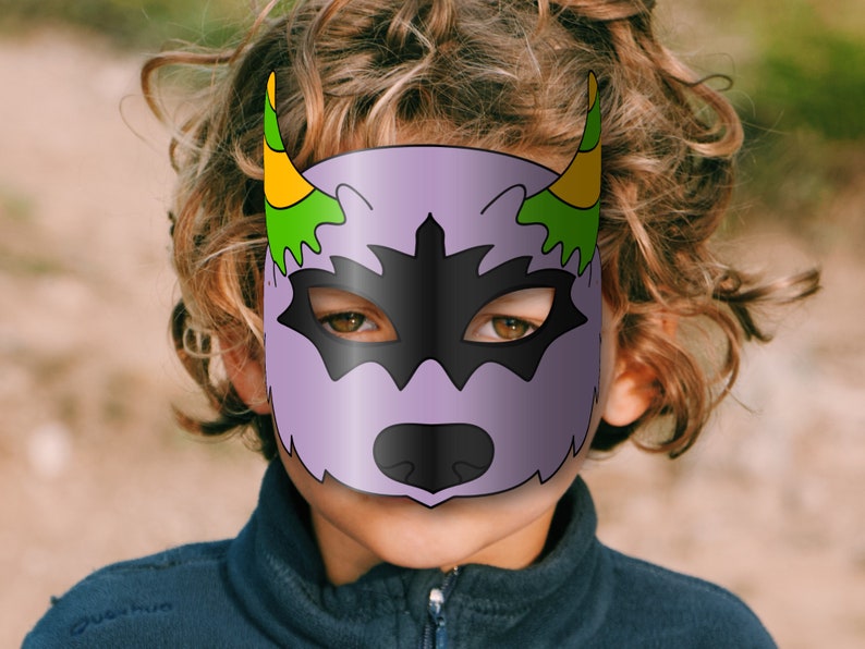 Monster 7 Mask Printable, Paper DIY for Kids and Adults. PDF Template ...