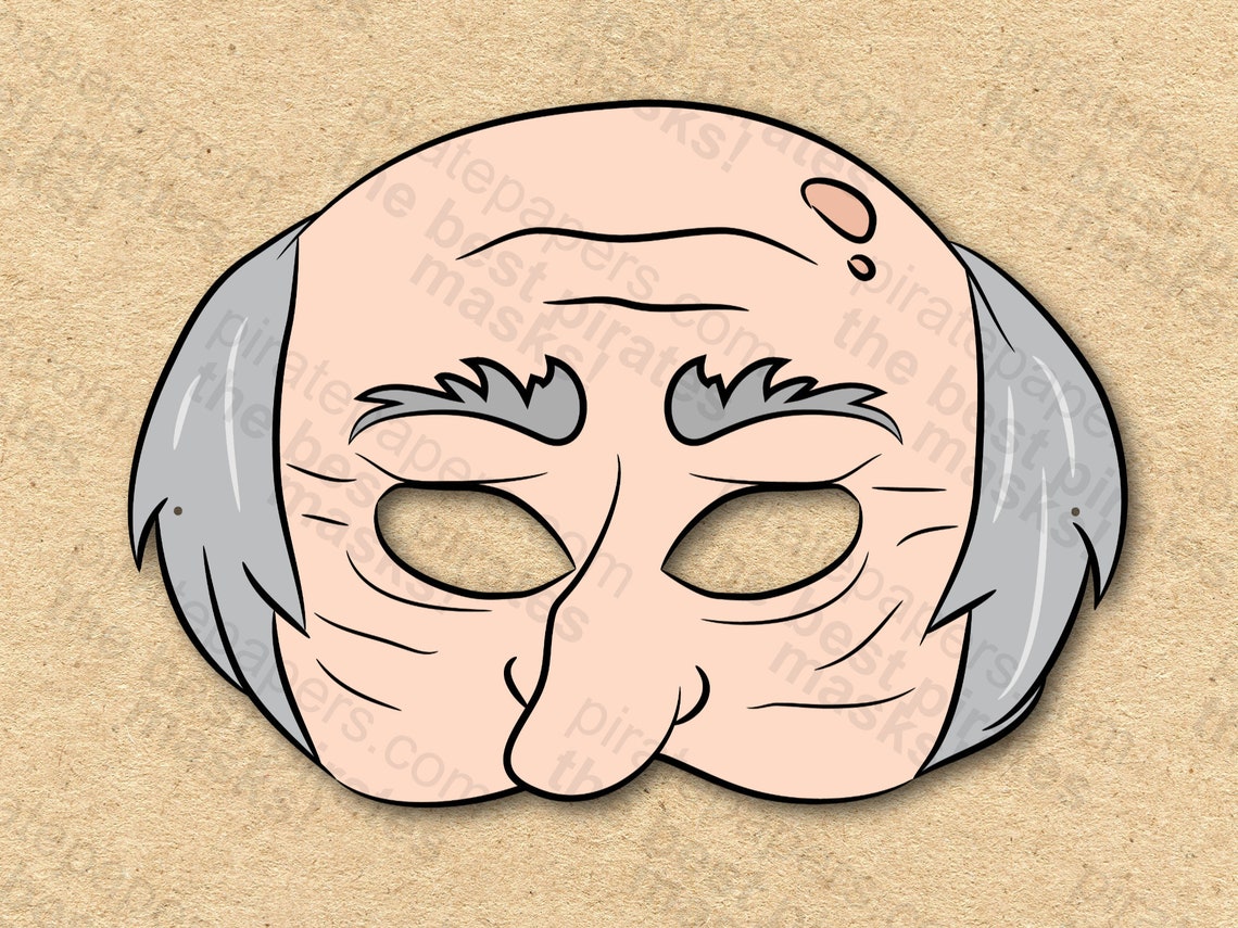 Old Man Mask Printable Paper DIY for Kids and Adults. PDF - Etsy