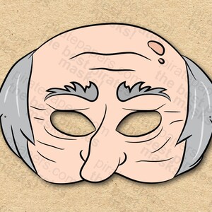 Old Man Mask Printable Paper DIY for Kids and Adults. PDF - Etsy