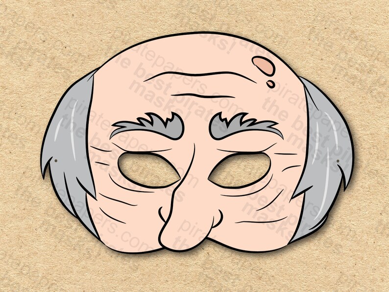 Old Man Mask Printable Paper DIY for Kids and Adults. PDF - Etsy