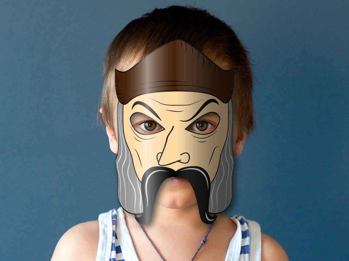 Pirate Captain William Kidd Mask Printable, Paper DIY for Kids and ...
