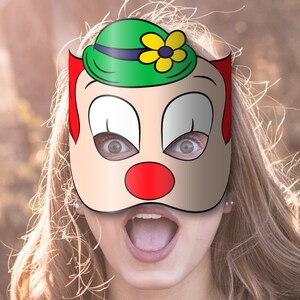 Сircus Clown Masks Color + Coloring Printable, Paper DIY for Kids and ...