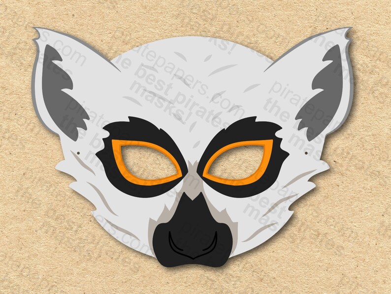 Lemur Mask Printable Paper DIY for Kids and Adults. PDF - Etsy