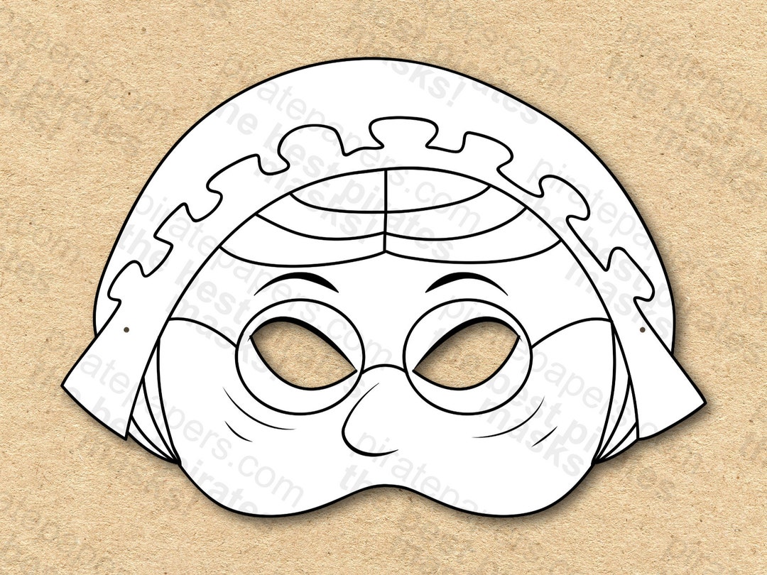 Grandma Mask Printable Coloring little Red Riding Hood - Etsy