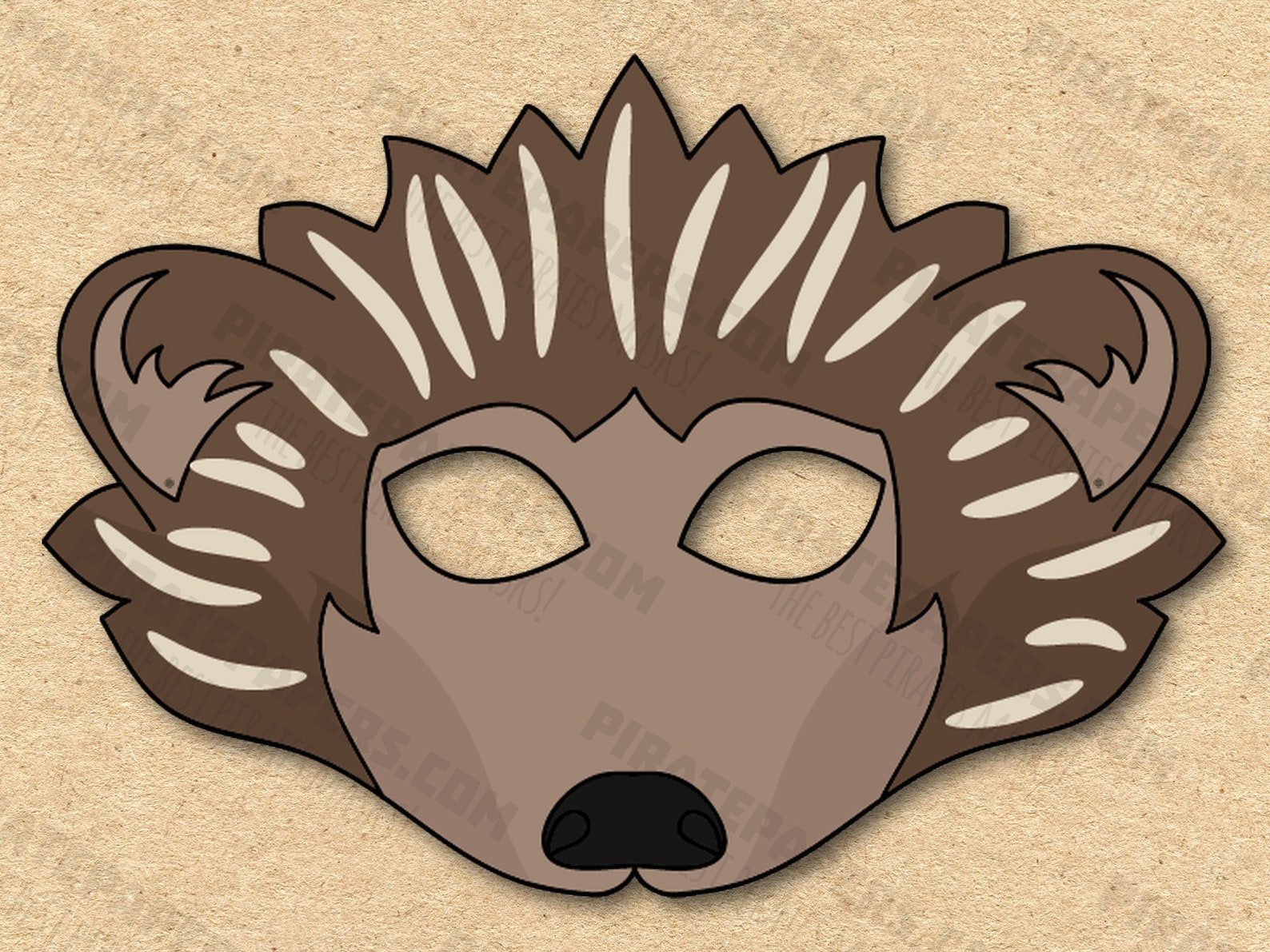 Hedgehog #2 Mask Printable, Paper DIY for Kids and Adults. PDF Template ...