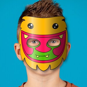 Monster #5 Mask Printable, Paper DIY for Kids and Adults. PDF Template ...