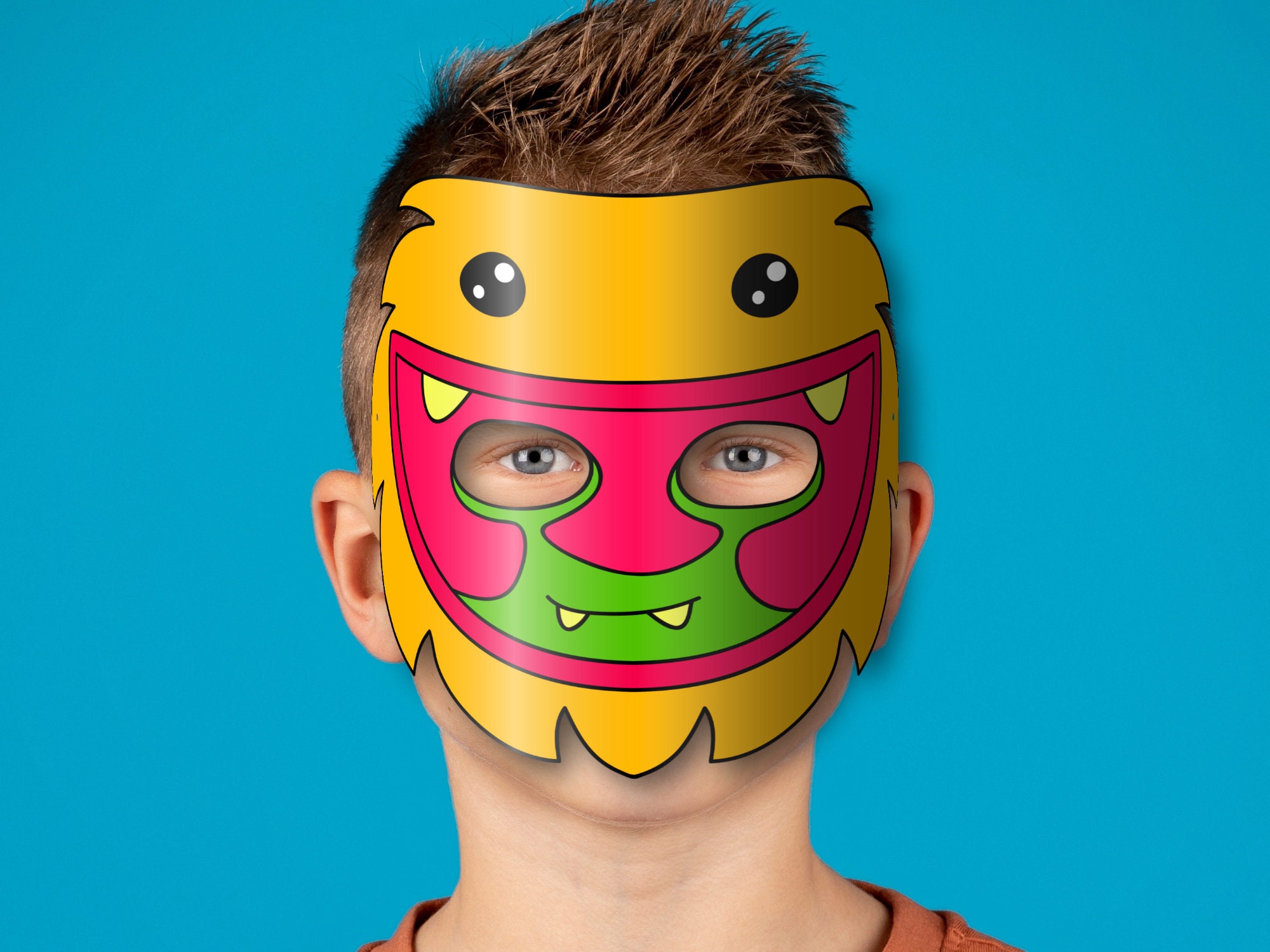 Monster 5 Mask Printable, Paper DIY for Kids and Adults. PDF Template ...