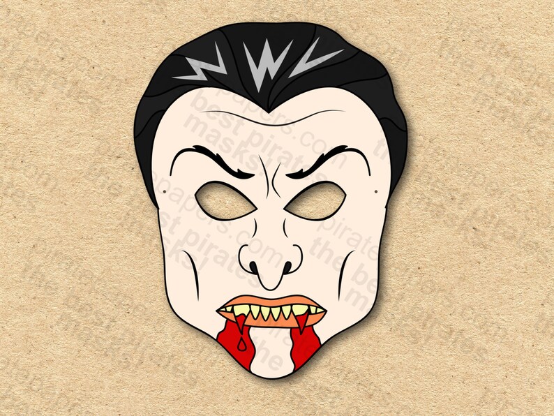 Dracula Mask Printable Paper DIY for Kids and Adults. PDF - Etsy