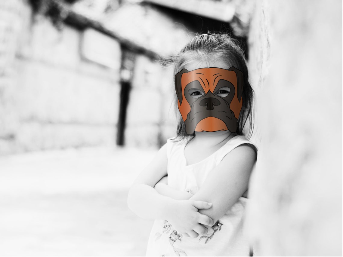 Dog Boxer Mask Printable Breed Paper DIY for Kids and Adults. - Etsy