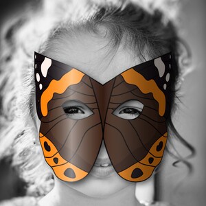 Butterfly Mask Printable Red Admiral Paper DIY for Kids and - Etsy