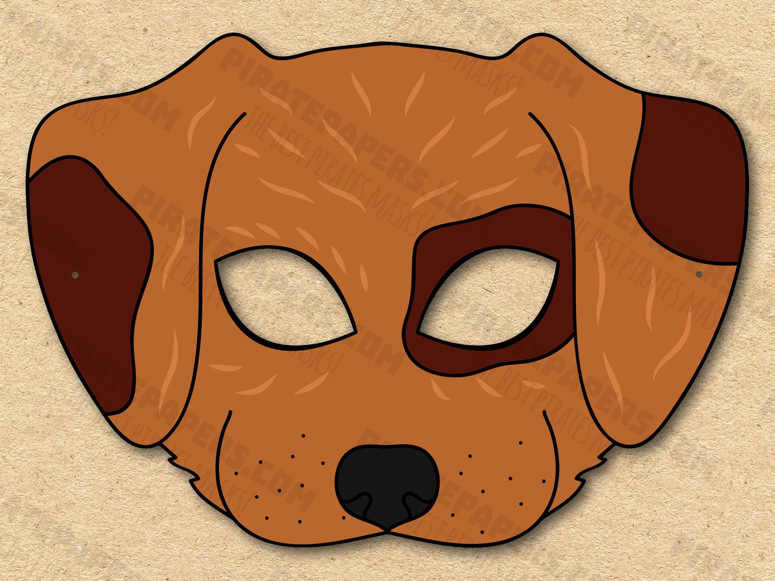 Dog Mask Printable, Paper DIY for Kids and Adults. PDF Template ...