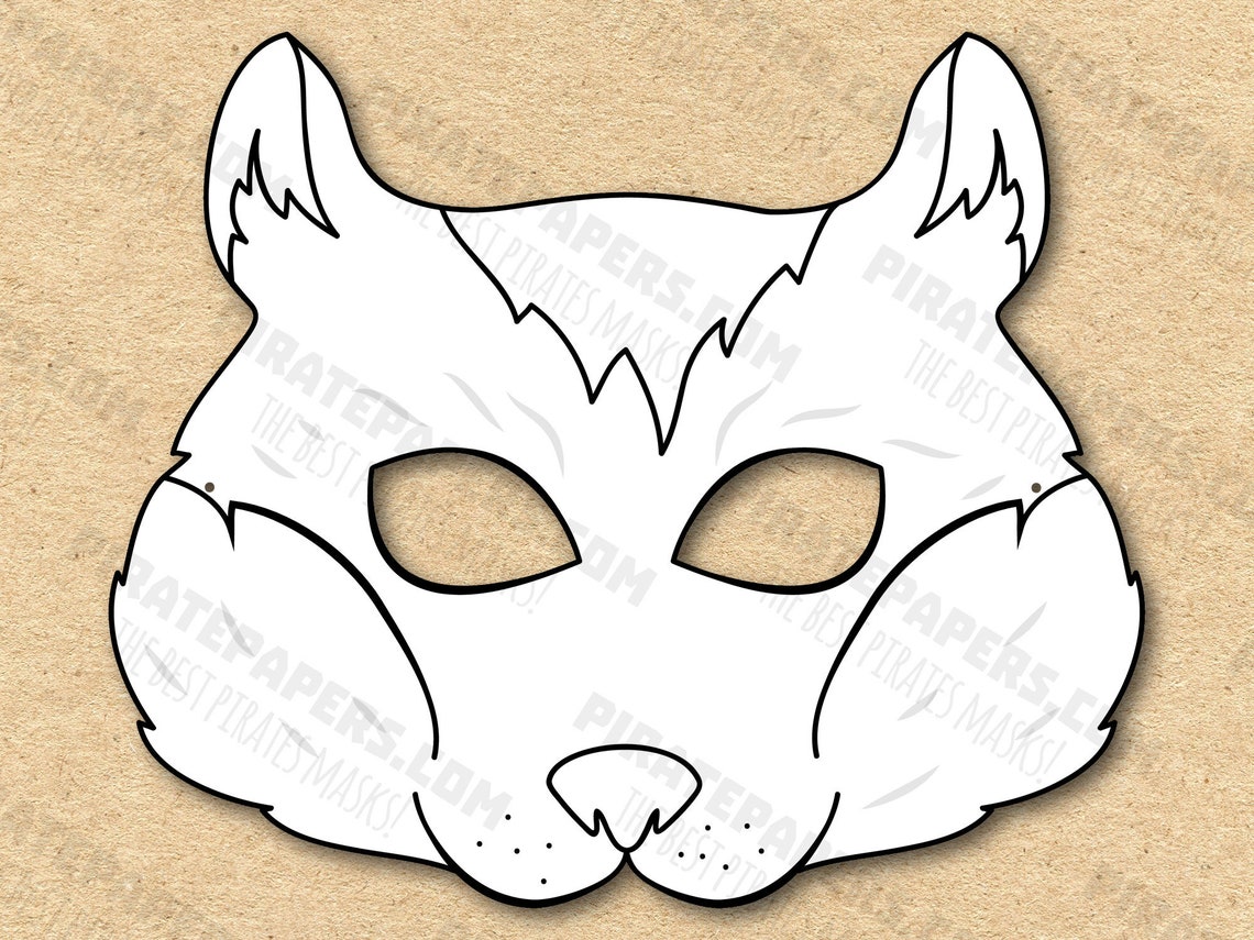 Hamster Mask Printable Coloring, Paper DIY for Kids and Adults. PDF ...