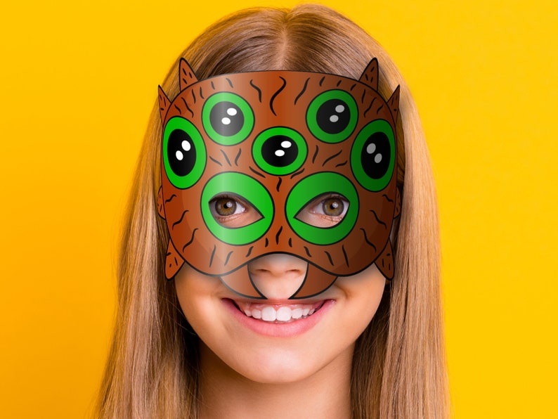 Spider Mask Printable, Paper DIY for Kids and Adults. PDF Template ...