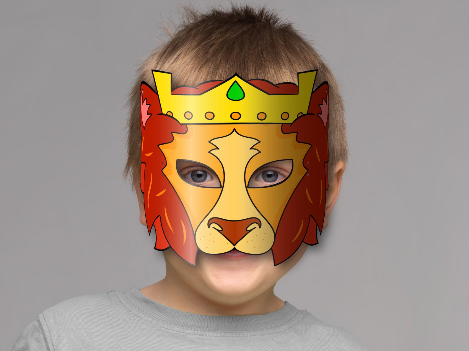 Lion King Mask Printable, Paper DIY for Kids and Adults. PDF Template ...