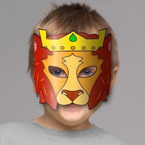 Lion King Mask Printable, Paper DIY for Kids and Adults. PDF Template ...