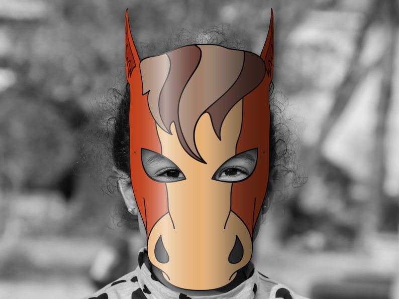 Horse Mask Printable Paper DIY for Kids and Adults. PDF - Etsy