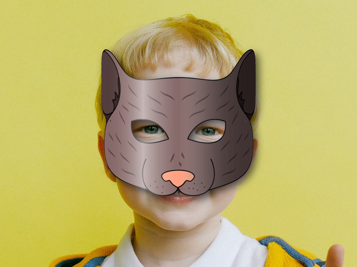 Mouse Mask Printable, Paper DIY for Kids and Adults. PDF Template ...