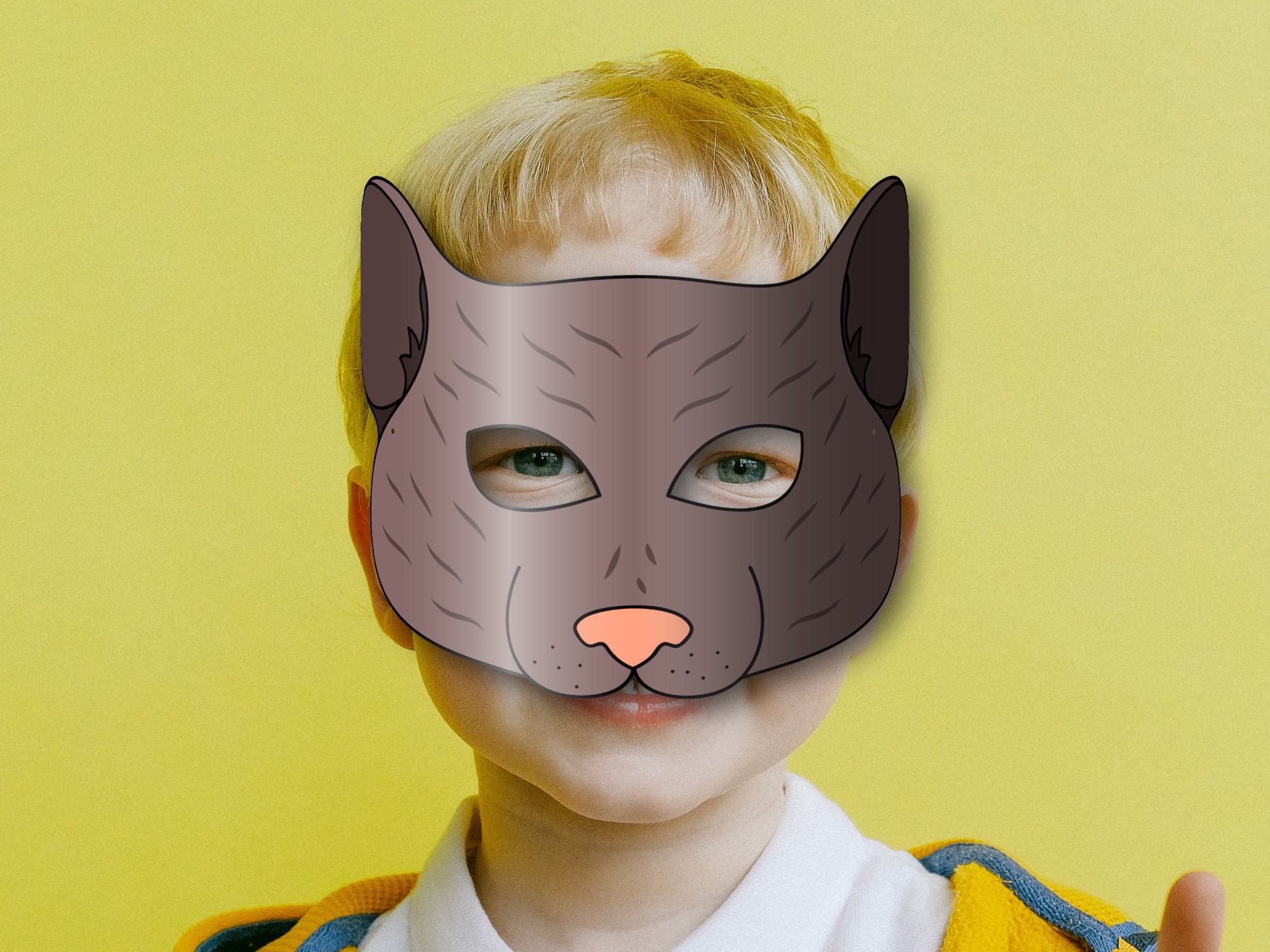 Mouse Mask Printable, Paper DIY for Kids and Adults. PDF Template ...