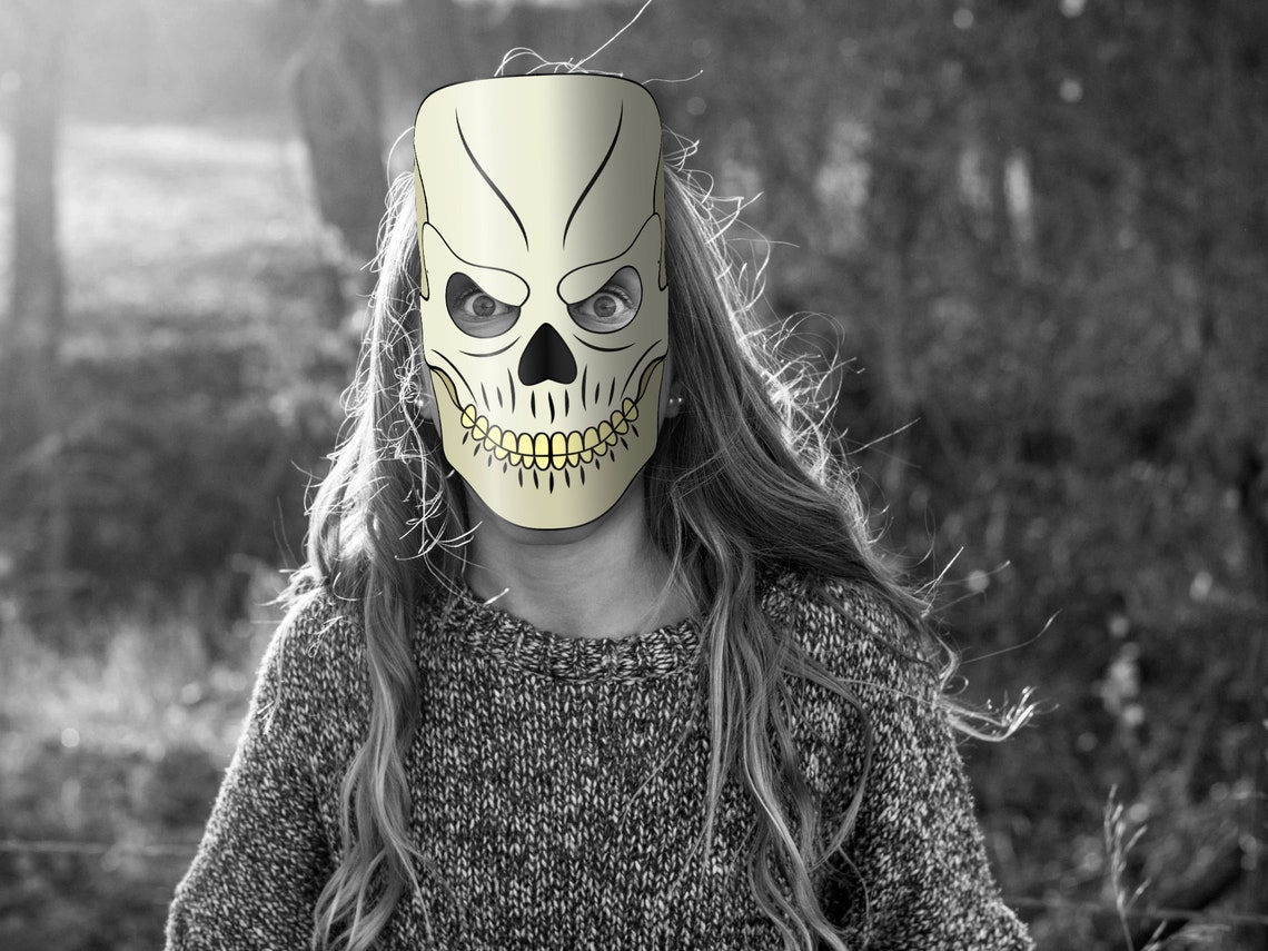 Skull Mask Printable Paper DIY for Kids and Adults. PDF - Etsy