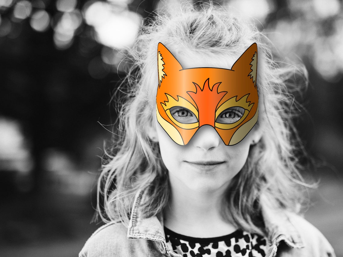 Fox Mask Printable Paper DIY for Kids and Adults. PDF - Etsy