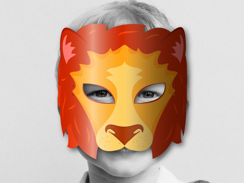 Lion Mask Printable Paper DIY for Kids and Adults. PDF - Etsy Canada