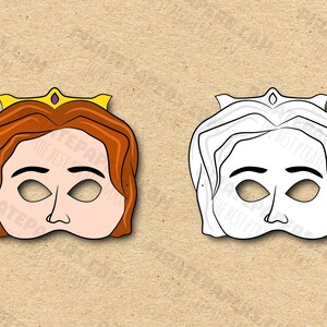 Prince Masks Printable Color + Coloring, Paper DIY for Kids and Adults ...