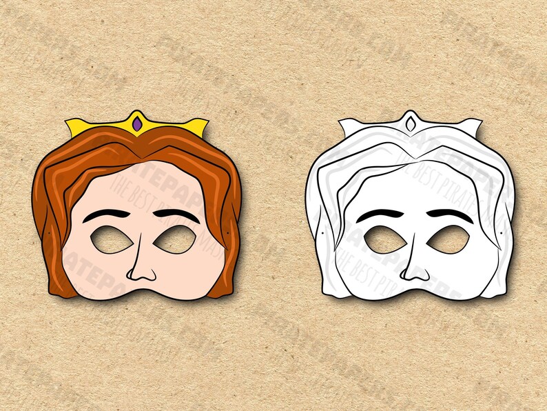 Prince Masks Printable Color Coloring, Paper DIY for Kids and Adults ...