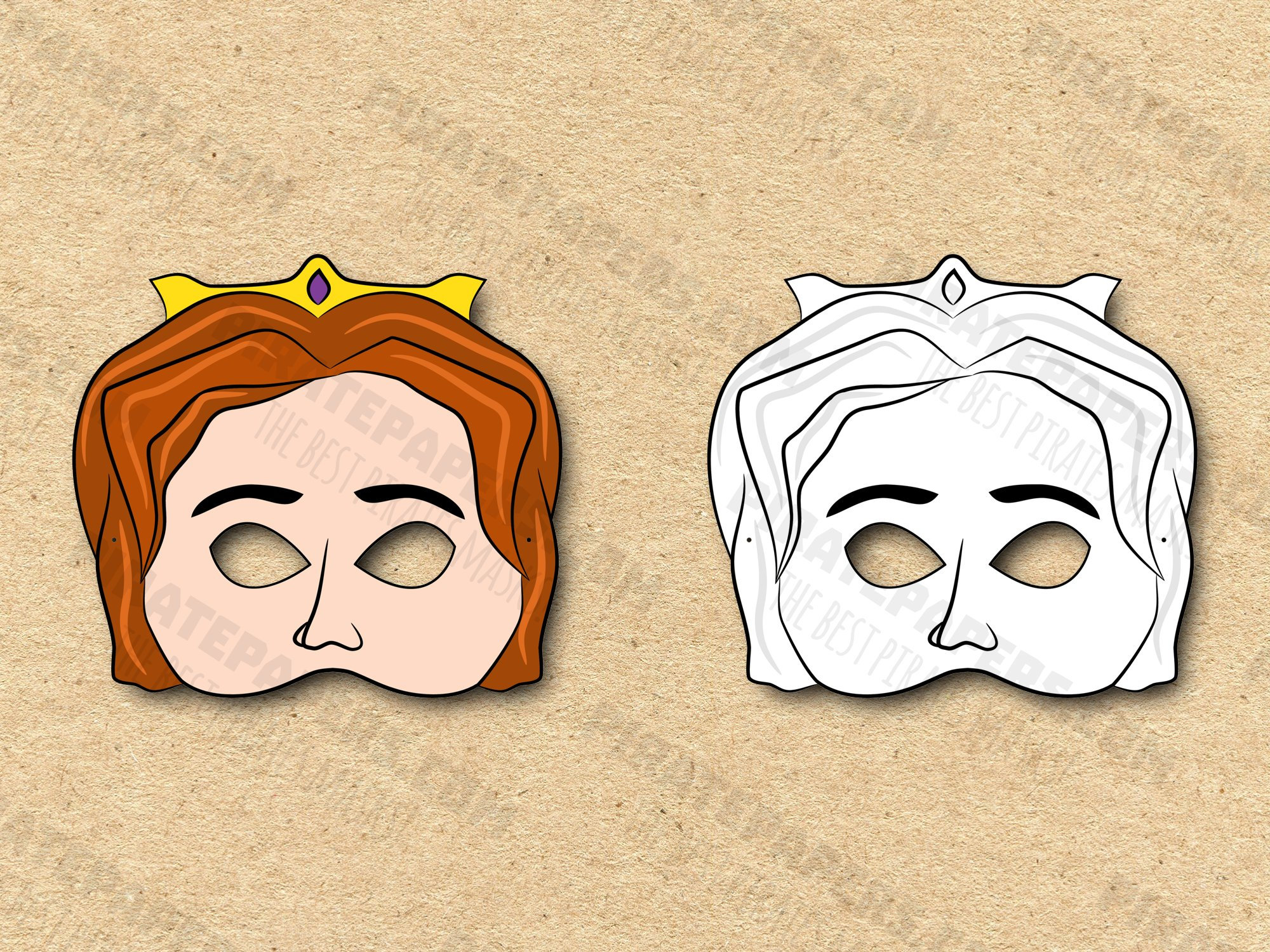 Prince Masks Printable Color Coloring, Paper DIY for Kids and Adults ...