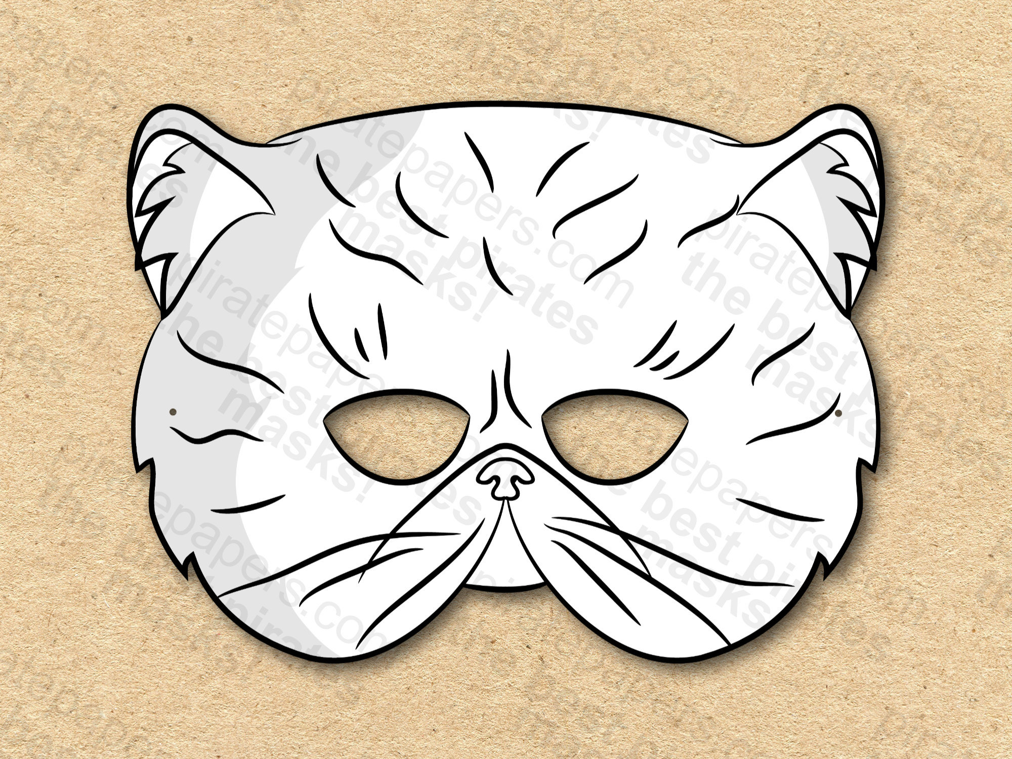 Cat Persian Mask Printable Coloring Breed Paper DIY for Kids - Etsy UK