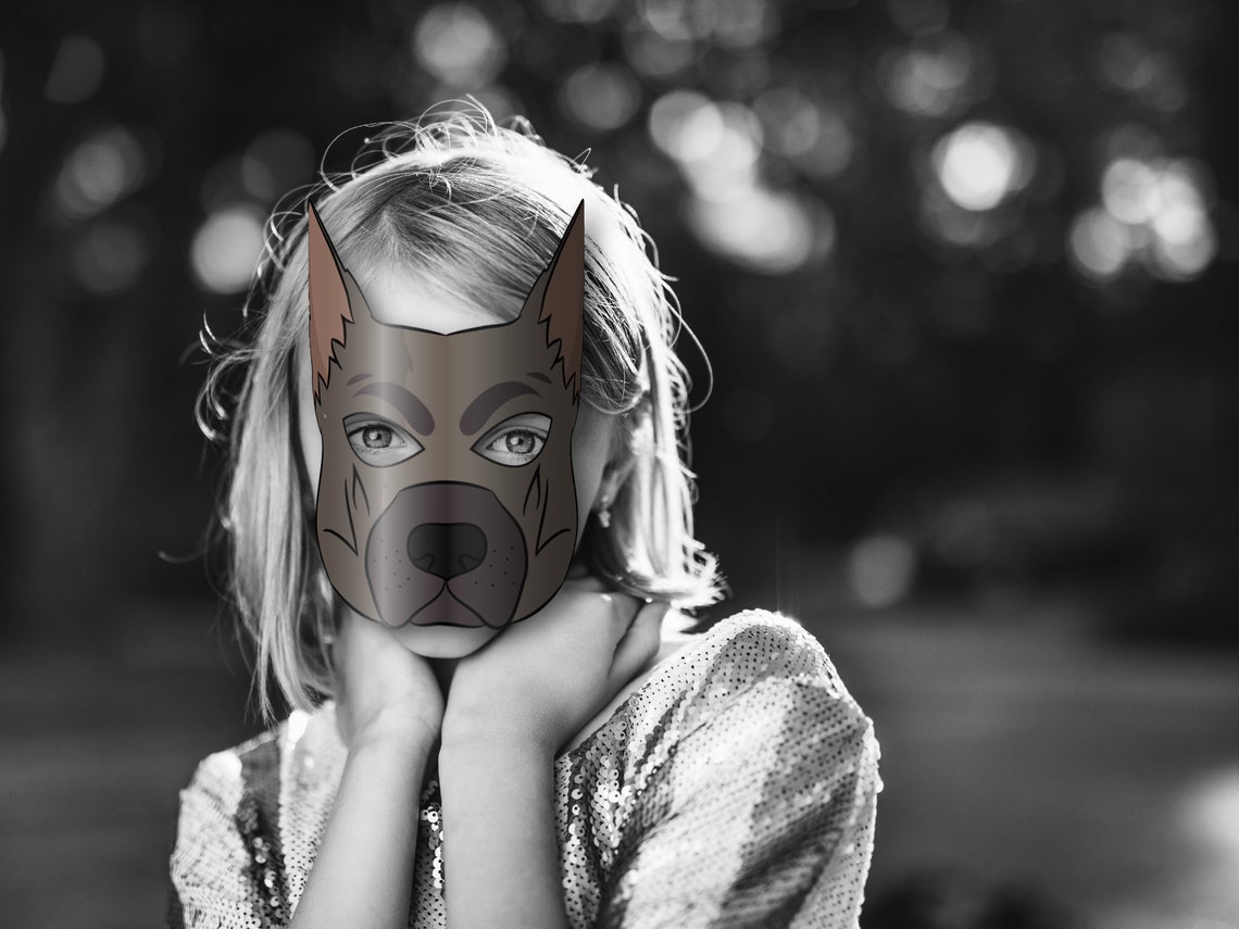 Dog German Shepherd Mask Printable Breed Paper DIY for Kids - Etsy