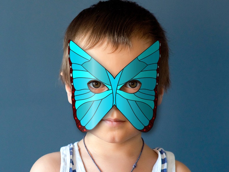 Butterfly Mask Printable Blue Morpho, Paper DIY for Kids and Adults ...