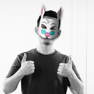 White Rabbit Mask Printable alice in Wonderland Paper DIY - Etsy